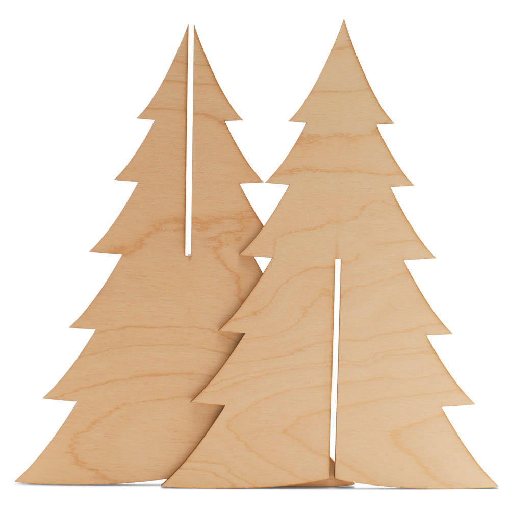2-Piece Slotted Wooden Christmas Tree | Woodpeckers Crafts