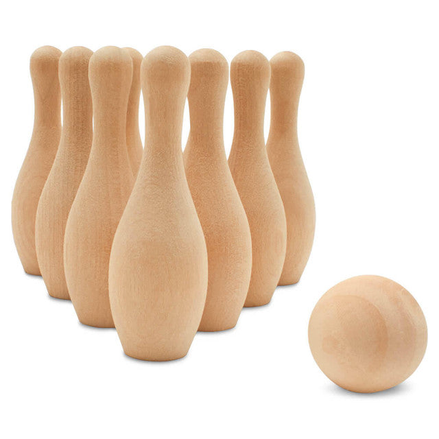 Mini Wooden Bowling Pins For Fun, Trophies & Crafts – Woodpeckers Crafts
