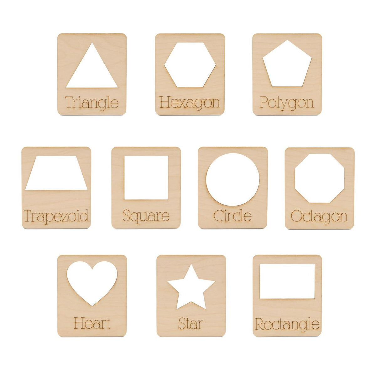 DIY Wood Stencil, 10 Geometric Flashcards|Woodpeckers Crafts