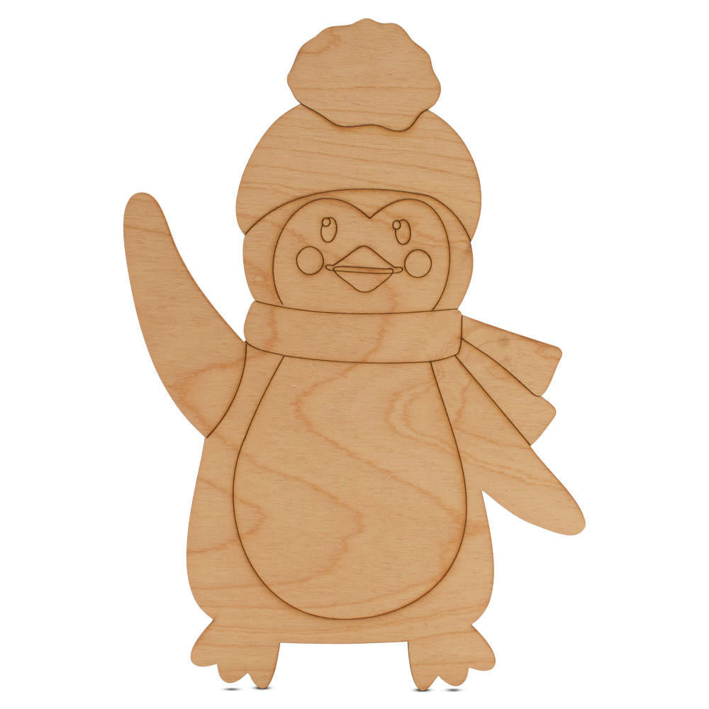 Unfinished Christmas Wood Penguin Cutout |Woodpeckers Crafts