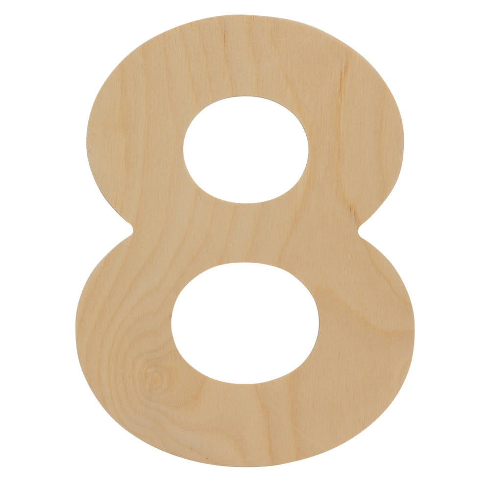 Wooden Number 8 Cutout, 8” | Woodpeckers Crafts